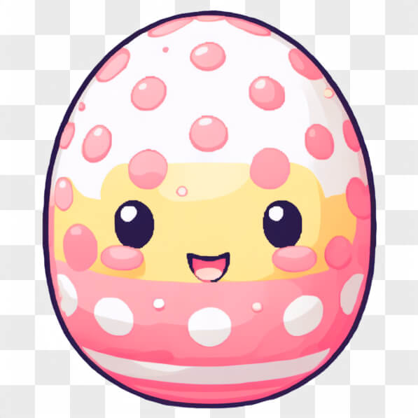 Download Kawaii Easter Egg With Polka Dots Kawaii Online Creative Fabrica