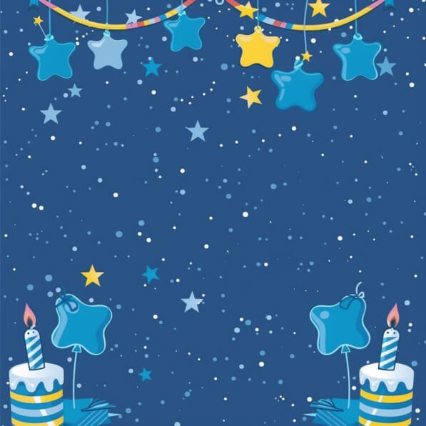 Download Blue Birthday Party Background with Candles, Stars, and ...