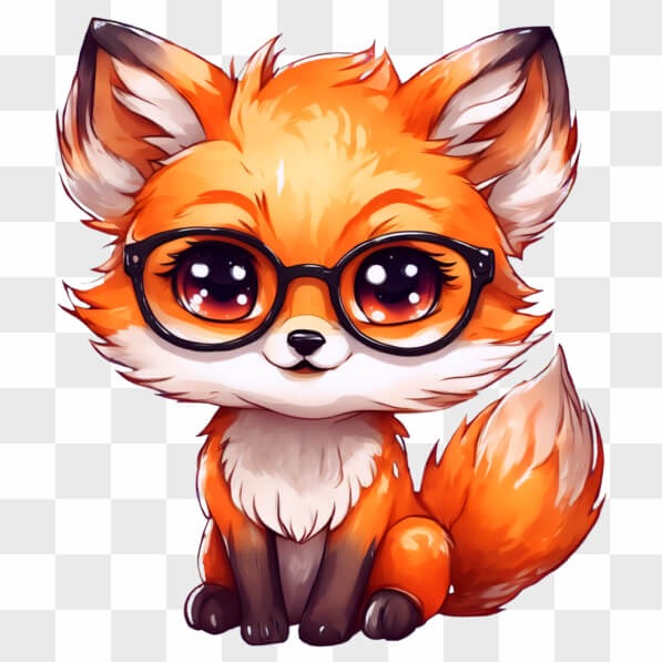 Download Kawaii Cartoon Fox with Glasses Kawaii Online - Creative Fabrica