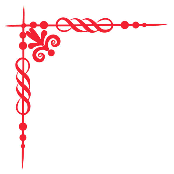 Download Ornate Red Corner Frame on White Background Borders & Corners Online - Creative Fabrica