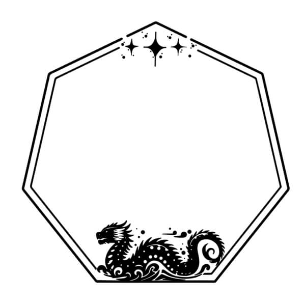 Download Black and White Octagonal Frame with Dragon Frames Online ...
