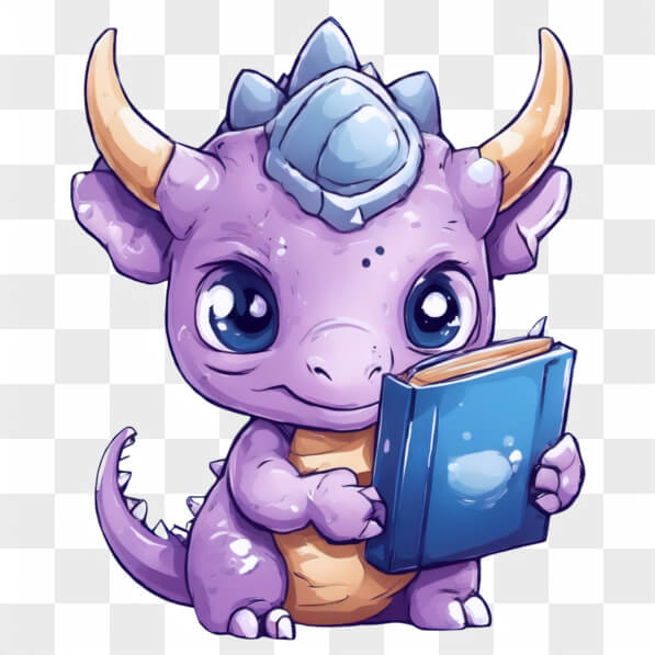 Descarga Dragón Morado Kawaii Leyendo un Libro Kawaii En Línea ...