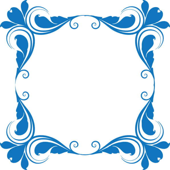 Download Blue Ornate Floral Frame Frames Online - Creative Fabrica