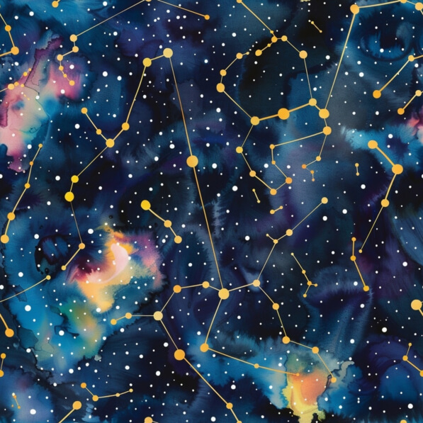 Download Blue and Yellow Space with Constellations Patterns Online ...