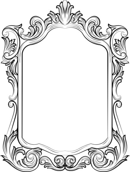 Download Ornate Black and White Frame with Scrolling Design Frames ...