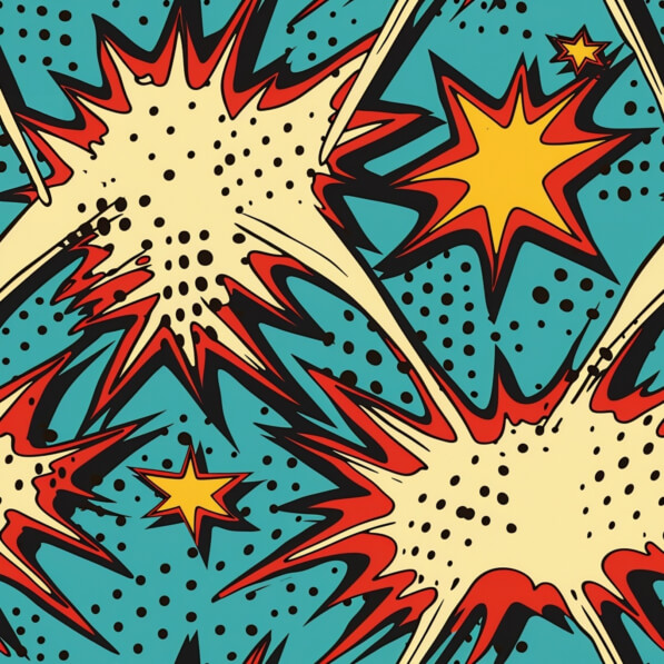 Download Comic Book-Inspired Seamless Pattern with Explosions and Stars ...