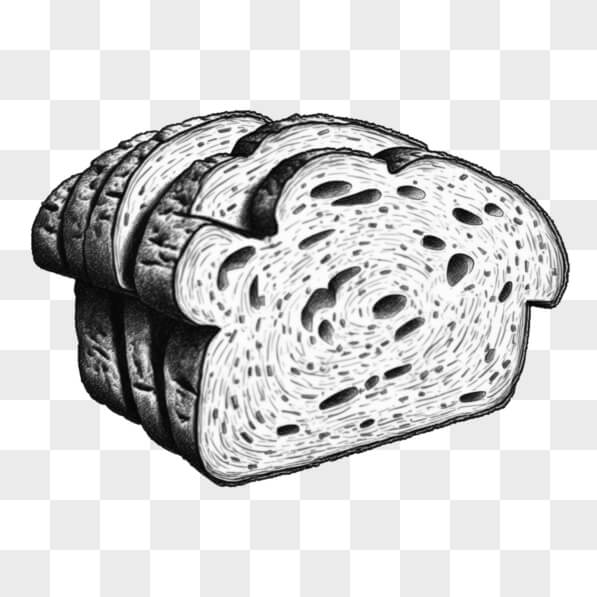 Download Black and White Drawing of Sliced Bread Sketches Online ...