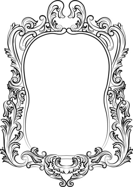 Download Ornate Frame in Black and White with Scrolling Design Frames ...