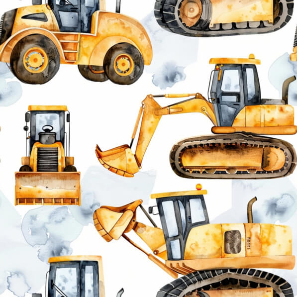 Download Watercolor Construction Vehicles Seamless Pattern Patterns ...