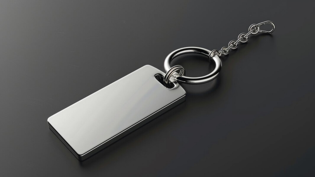 Download Silver Keychain with Oval Metal Plate Mockups Online ...