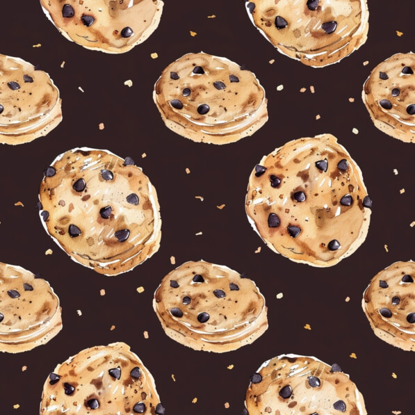Download Watercolor Chocolate Chip Cookie Pattern Patterns Online ...