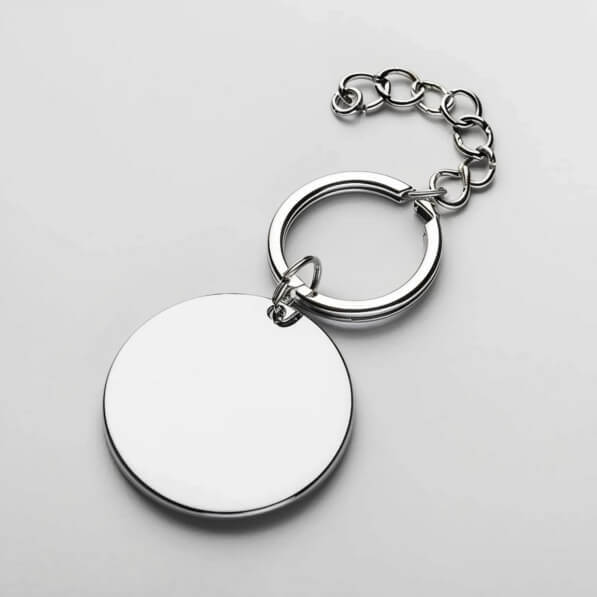 Download Silver Keychain with Round Metal Disc Mockups Online ...