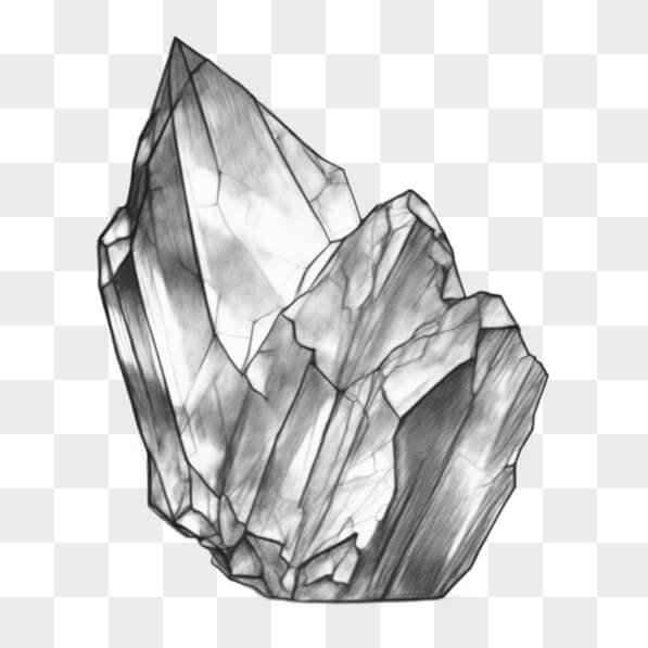 Download Black and White Drawing of Quartz Crystal Sketches Online ...