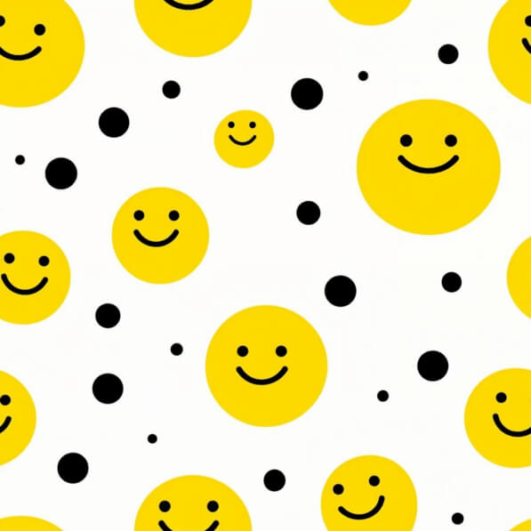 Descarga Patrón de Caritas Sonrientes Amarillas sobre Fondo Blanco ...