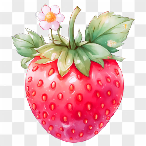 Download Kawaii Freshly Picked Strawberry with Pink Flowers Kawaii ...