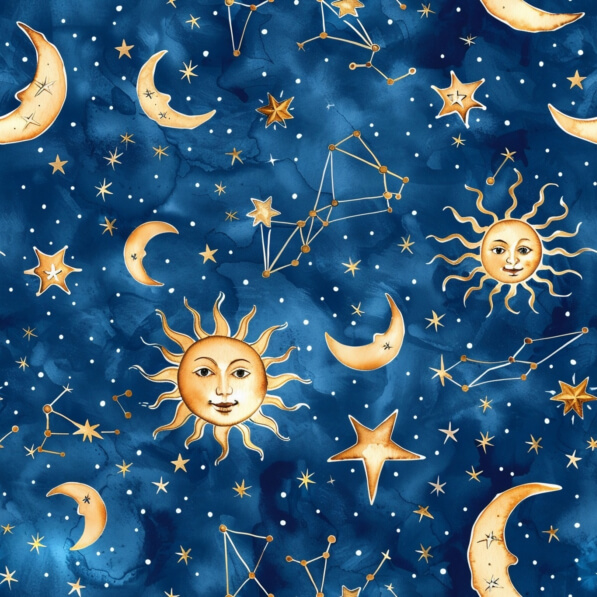 Download Sun, Moon, Stars, and Planets Seamless Pattern Patterns Online ...