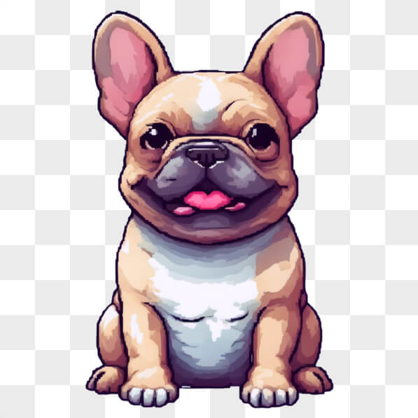 Download Pixelated French Bulldog in Kawaii Attire Kawaii Online ...