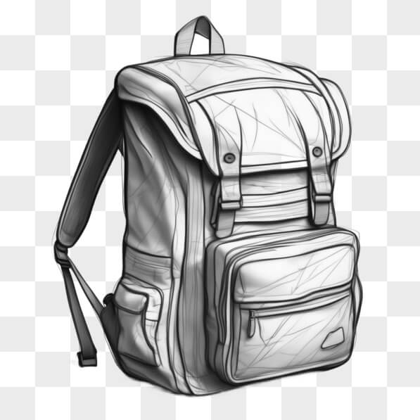 Download Detailed Drawing of an Empty Backpack Sketches Online ...