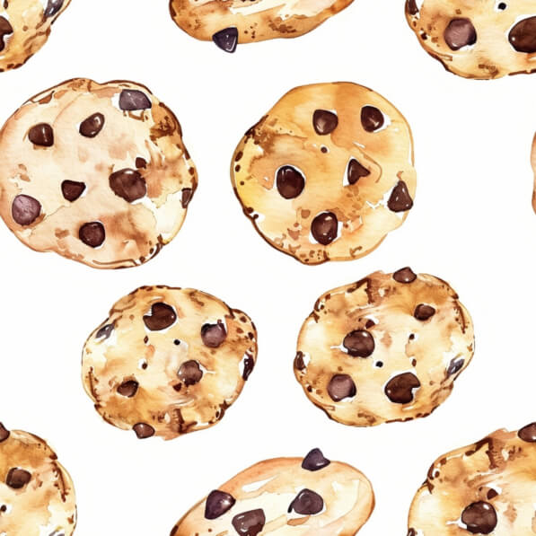 Download Watercolor Chocolate Chip Cookie Pattern Patterns Online ...