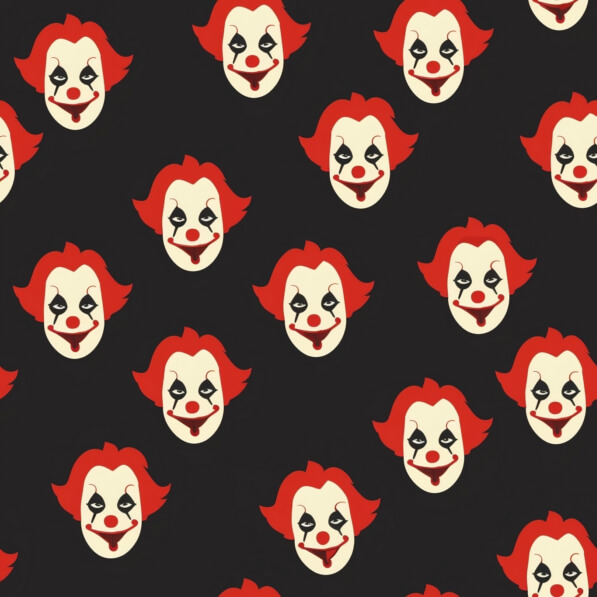 Download Seamless Clown Faces Pattern on Black Background Patterns ...