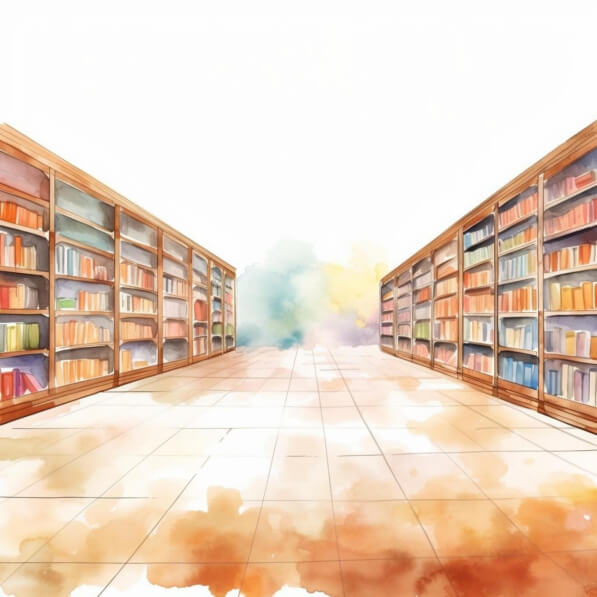 Descarga Pintura al acuarela de una biblioteca vacía Fondos En Línea ...
