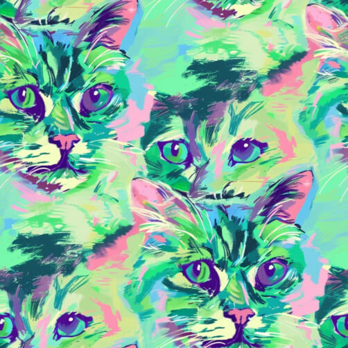 Download Colorful Cat Pattern for Wall Art and Wallpaper Patterns ...