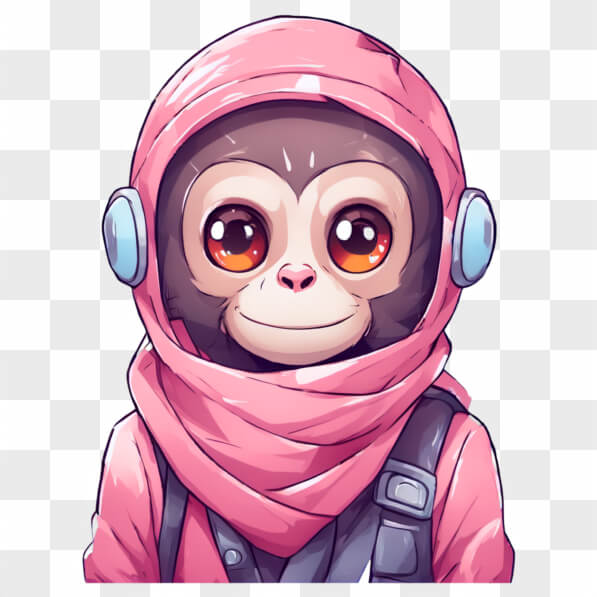Download Kawaii Pink Monkey with Headphones and Sunglasses Kawaii ...
