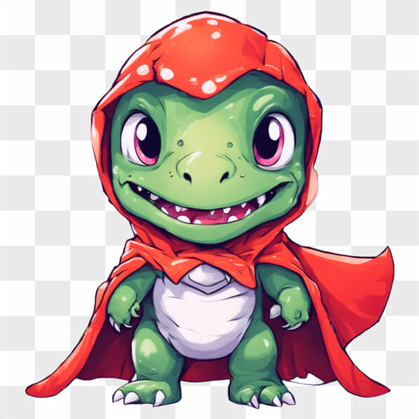 Download Kawaii Small Lizard with Red Cape and Cloak Kawaii Online ...
