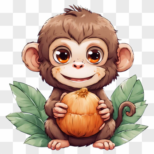 Descarga Mono de Dibujos Animados Kawaii con Calabaza en la Boca Kawaii ...