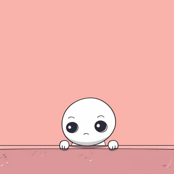 Descarga Pequeño Personaje de Dibujos Animados Blanco Asomándose por ...