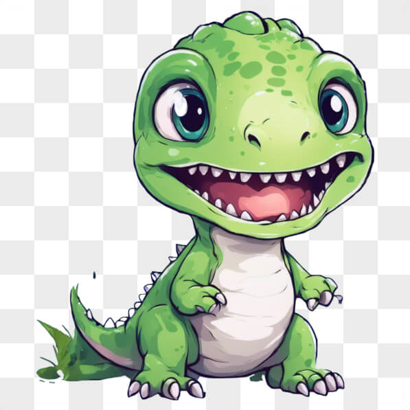 Descarga Dinosaurio Verde Kawaii Kawaii En Línea - Creative Fabrica