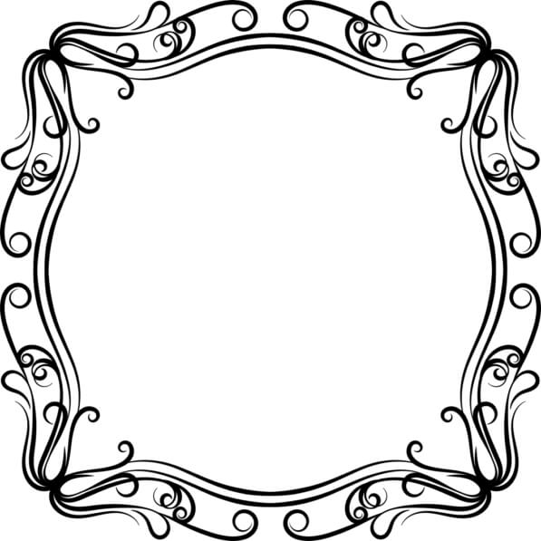 Download Ornate Black and White Frame with Swirls Frames Online ...