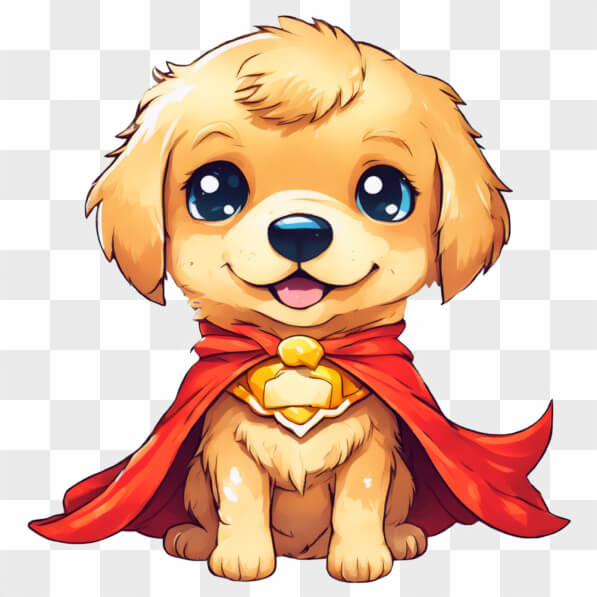 Descarga Perro de dibujos animados Kawaii en capa roja Kawaii En Línea ...