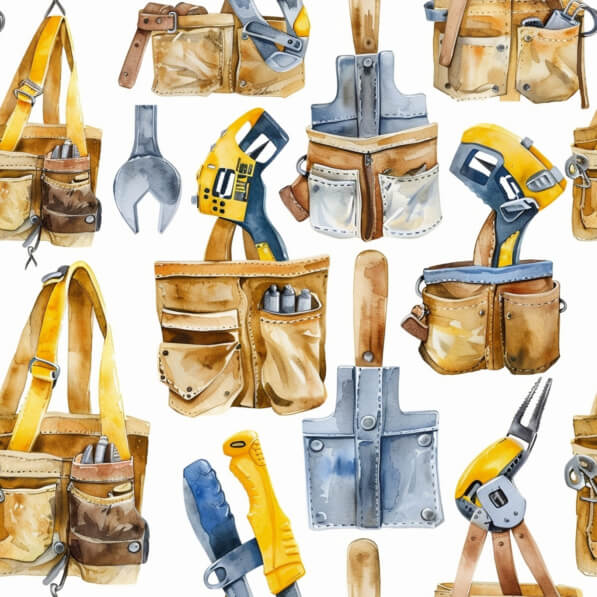 Download Watercolor Painting of Tools Patterns Online - Creative Fabrica