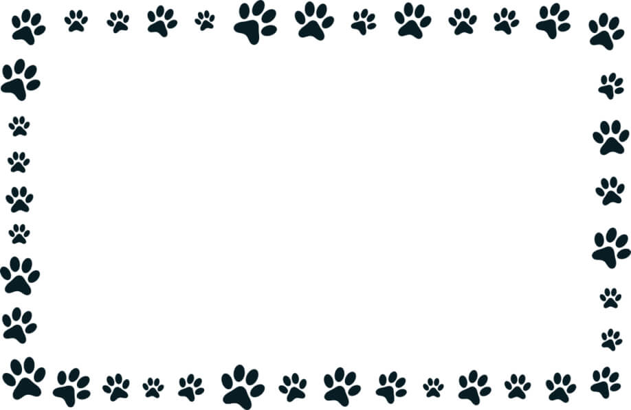 Download Black and White Dog Paw Print Frame Frames Online - Creative ...