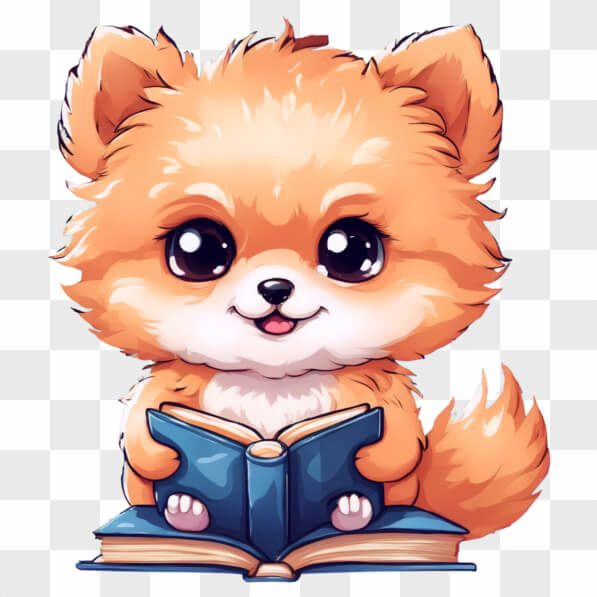 Download Kawaii Image: Smiling Dog Reading a Book Kawaii Online ...