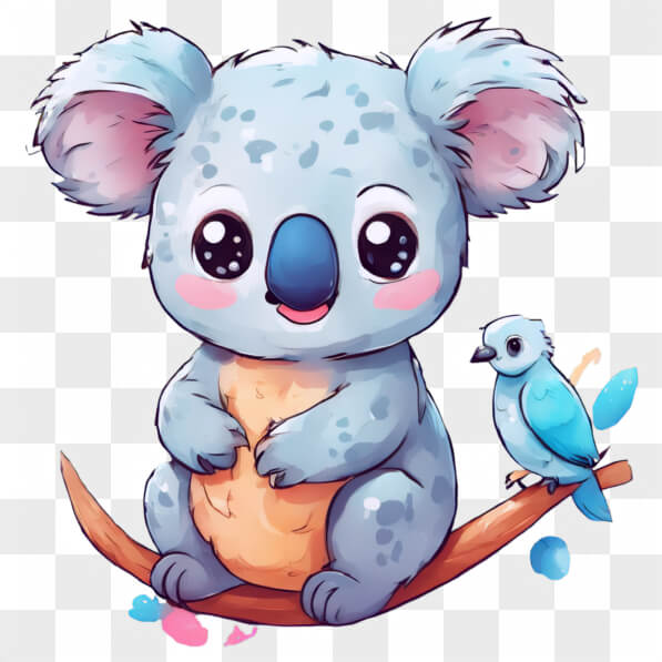Baixe Coala Kawaii e Pássaro Azul Kawaii - Creative Fabrica
