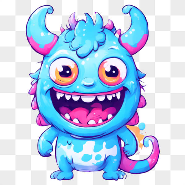 Baixe Coleção de Monstros Kawaii: Monstro Azul Fofo com Olhos Cor-de ...