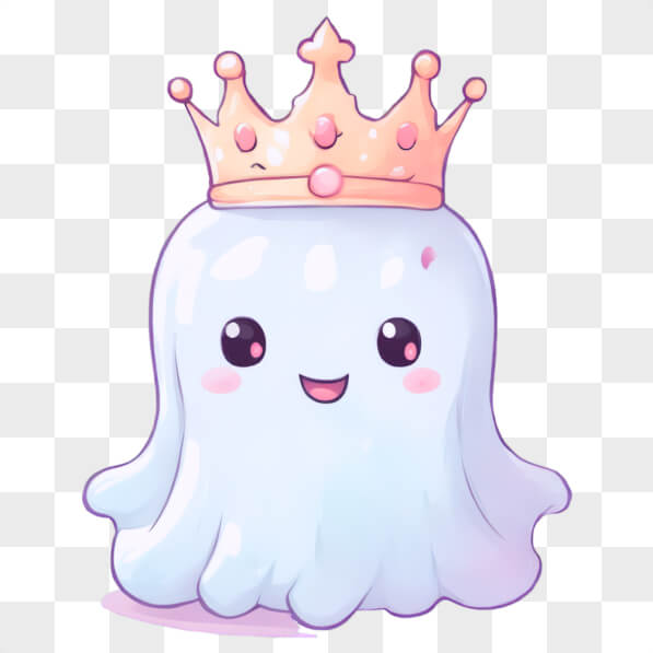Download Kawaii Princess Ghost with Pink Crown Kawaii Online - Creative ...