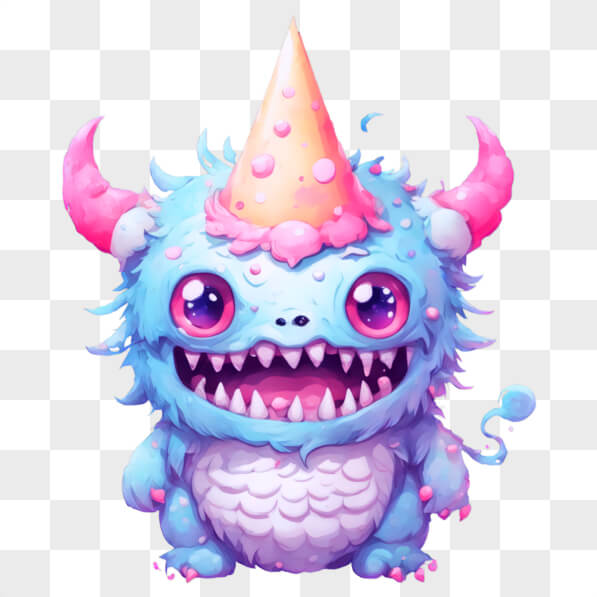 Download Kawaii Blue and Pink Monster in Fairy Tale Style Kawaii Online ...