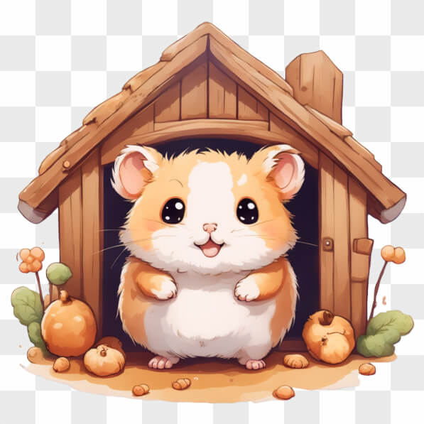 Download Kawaii Hamster in Fall-Themed Wooden House Kawaii Online ...