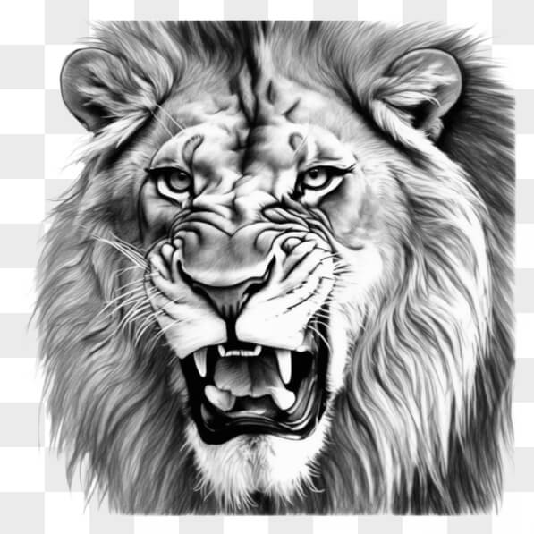 Descarga Dibujo en Blanco y Negro de la Cara de un León Bocetos En ...