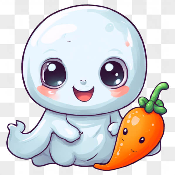 Download Kawaii Ghost and Carrot Illustration Kawaii Online - Creative ...
