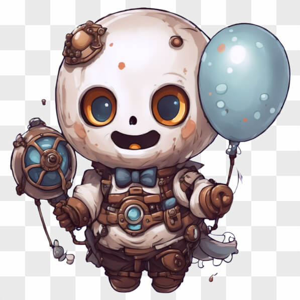 Download Kawaii Steampunk Cartoon Character with Inflatable Balloon ...