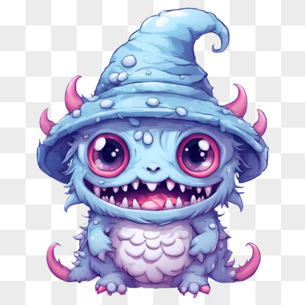 Download Kawaii Blue Monster with Teddy Bear Hat Kawaii Online ...