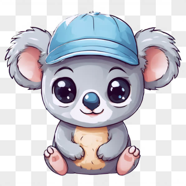 Download Kawaii Cartoon Koala Bear with Blue Baseball Cap Kawaii Online ...