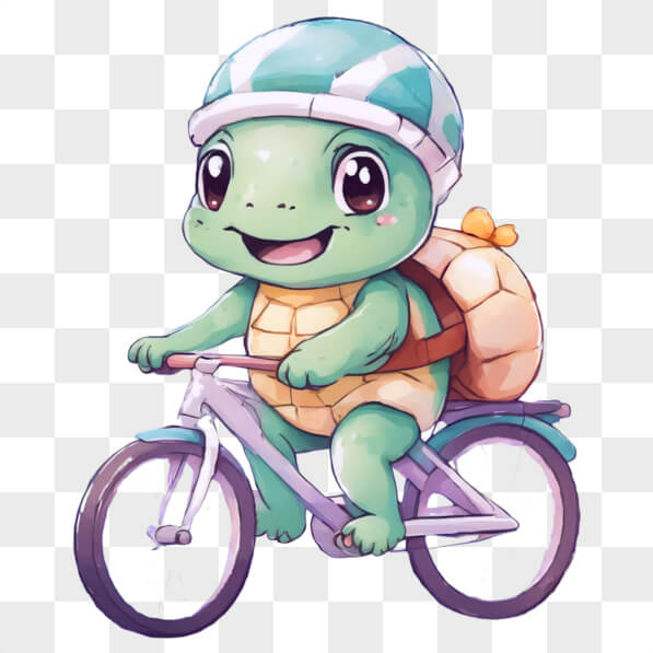 Download Kawaii Turtle Riding Bicycle Kawaii Online - Creative Fabrica