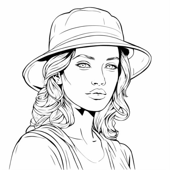 Download Educational Image of Woman for Drawing Practice Coloring pages ...