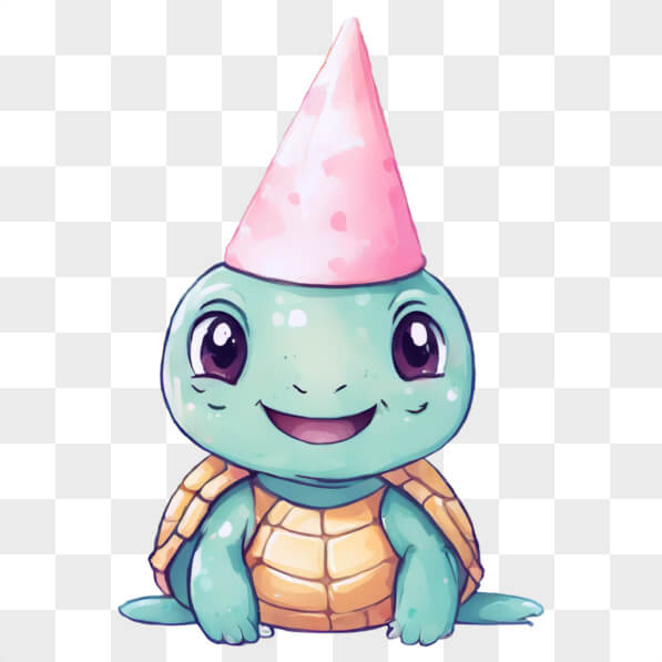 Download Kawaii Turtle with Party Hat at Birthday Celebration Kawaii ...