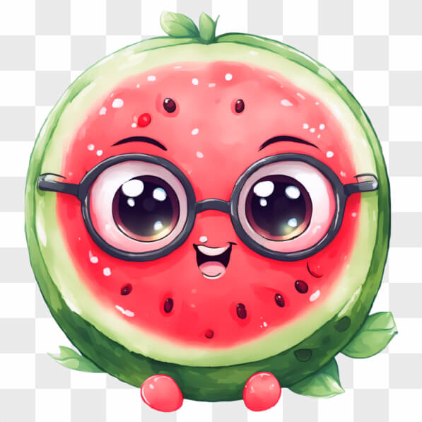 Descarga Sandía de Dibujos Animados Kawaii con Gafas Kawaii En Línea ...